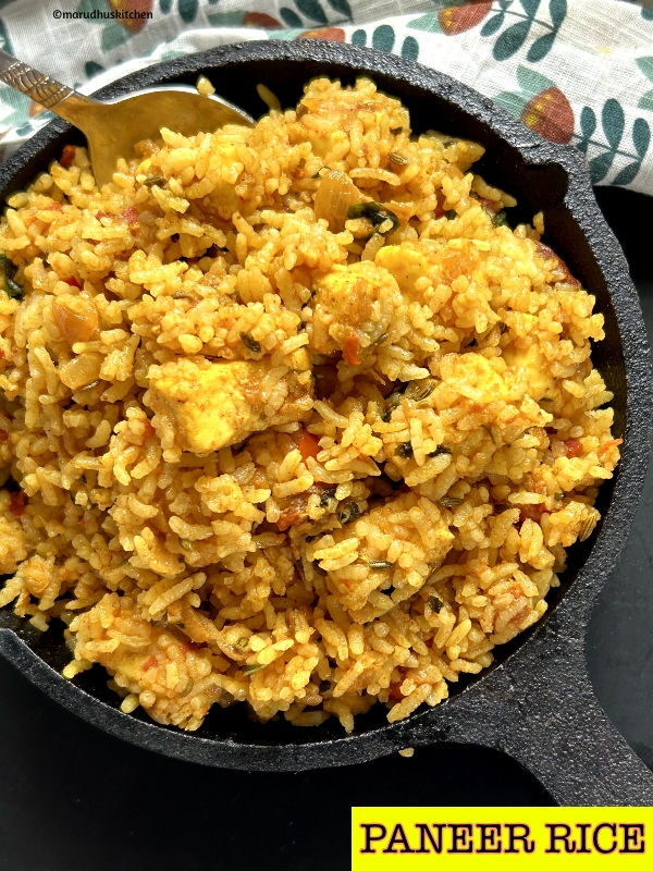 Paneer rice / easy paneer pulao recipe / easy one pot lunch / lunch box ...