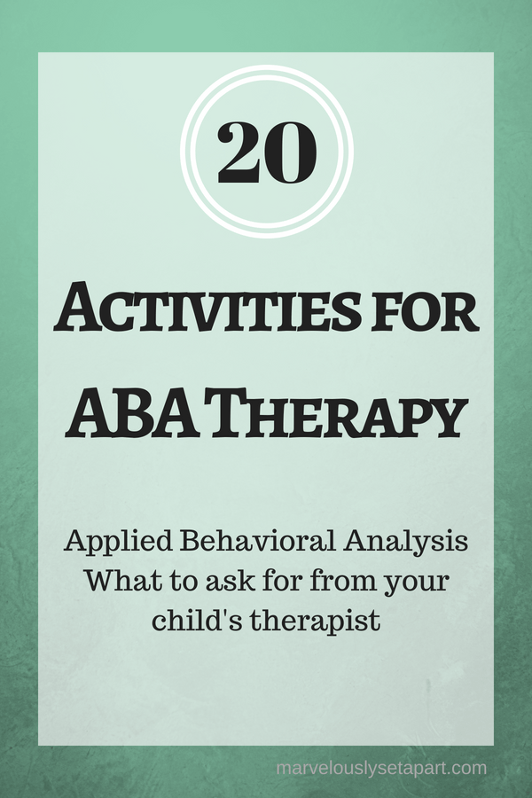 ABA - 20 Activities to Do in Therapy - Marvelously Set Apart