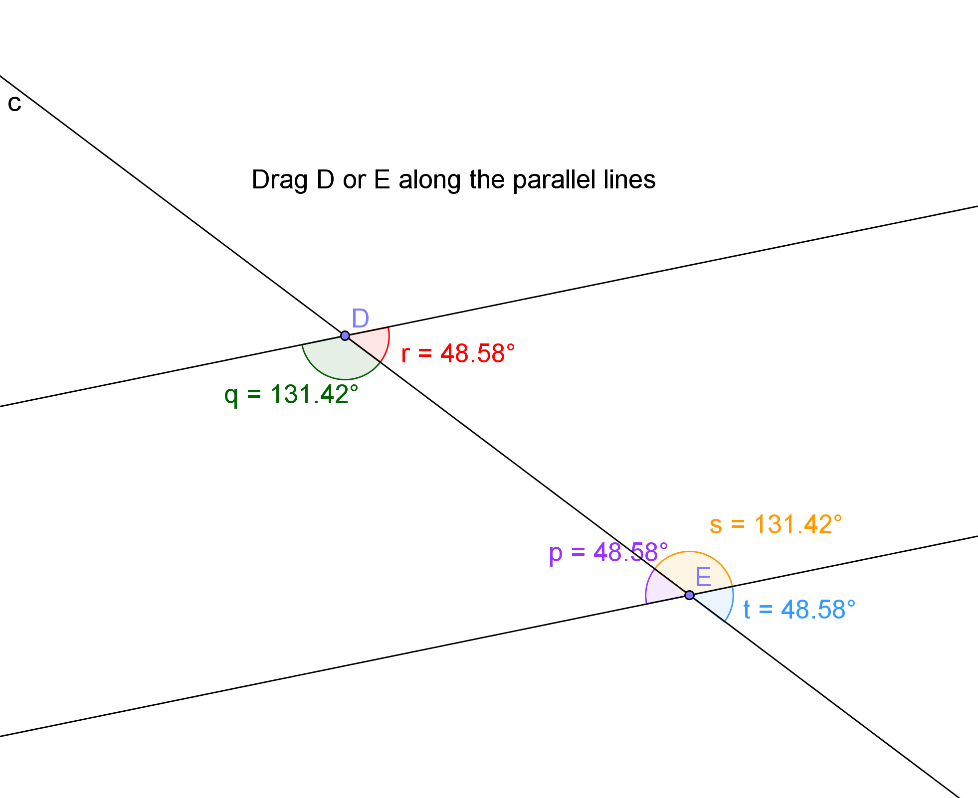 Geometric relations - angles made by transversal - Math for Teaching