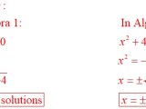 Complex Numbers And Quadratics Mathbitsnotebook A2