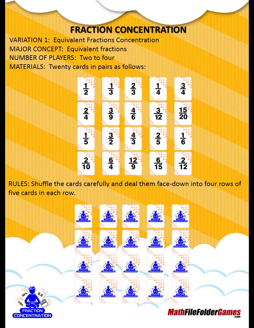 Fraction Concentration (Fractions, Decimals & Percents)