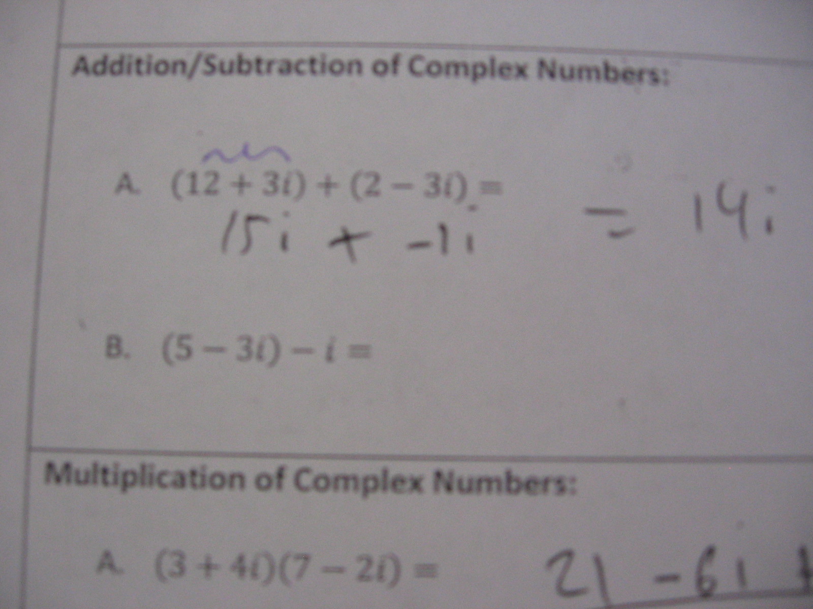 Adding Complex Numbers – Math Mistakes