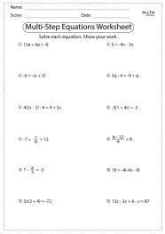 Multi Step Equations Worksheet Pdf Equations Worksheets