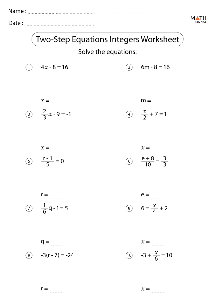 Two Step Equations With Whole Numbers Calculator - Tessshebaylo