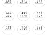 Free Printable Math Worksheets 3 Digit Addition