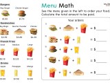 Menu Math Worksheets Math Monks