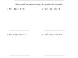Quadratic Formula Worksheets Math Monks