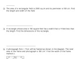 Quadratic Word Problems Worksheets Math Monks
