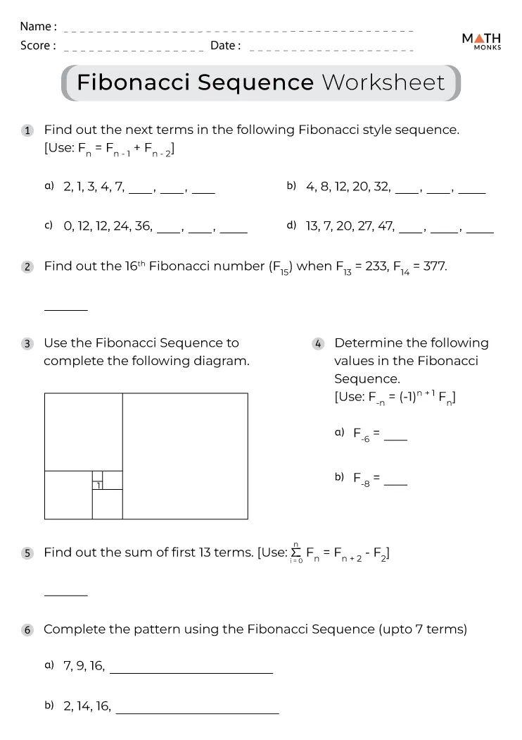 Fibonacci Sequence - Definition, Formula, List, Examples, & Diagrams