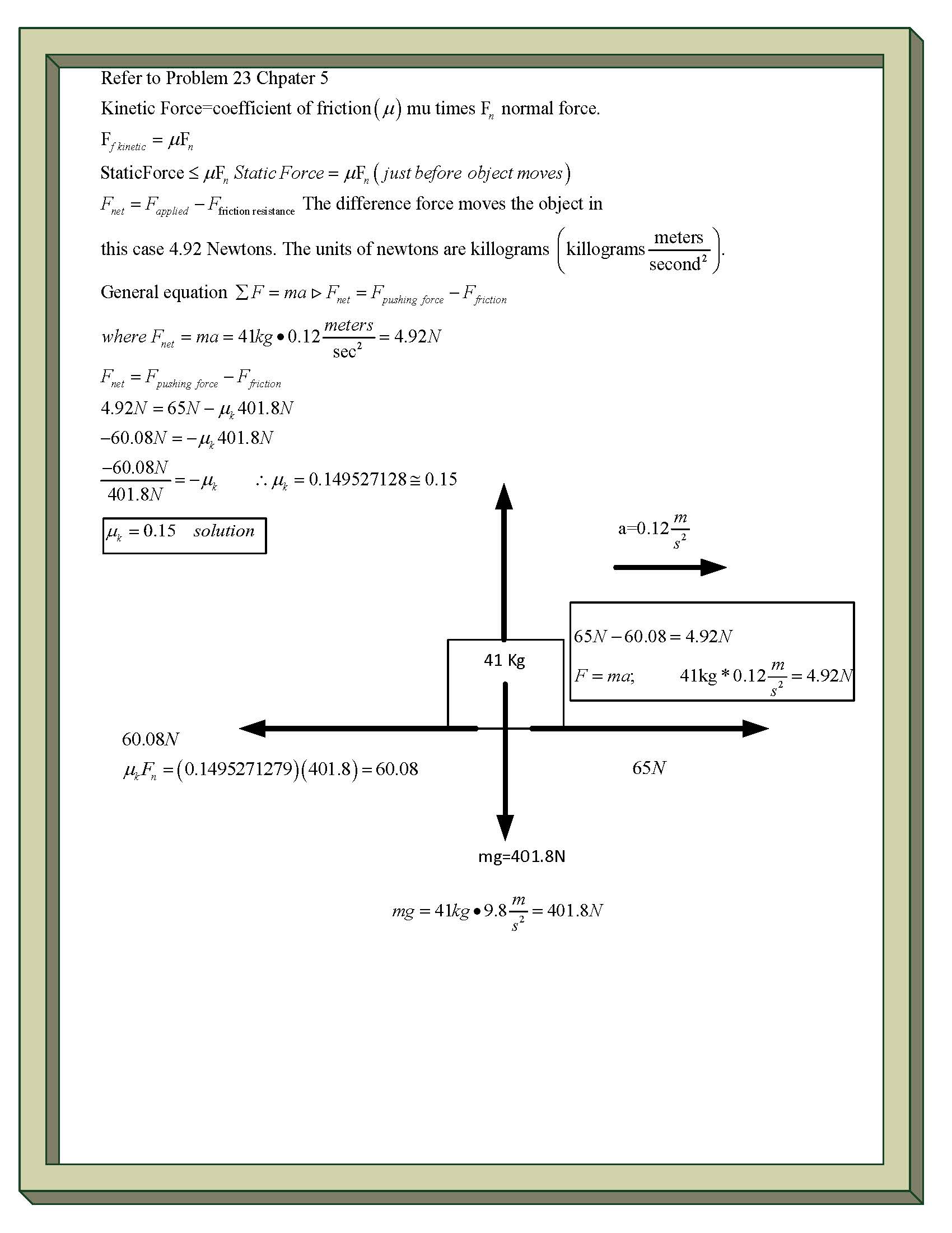 Physics:Forces acting on a block - Mr Cook's Math