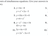 Ks4 Algebra Non Linear Simultaneous Equations Maths With David