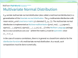 Multivariate Normal Distribution From Wolfram Mathworld