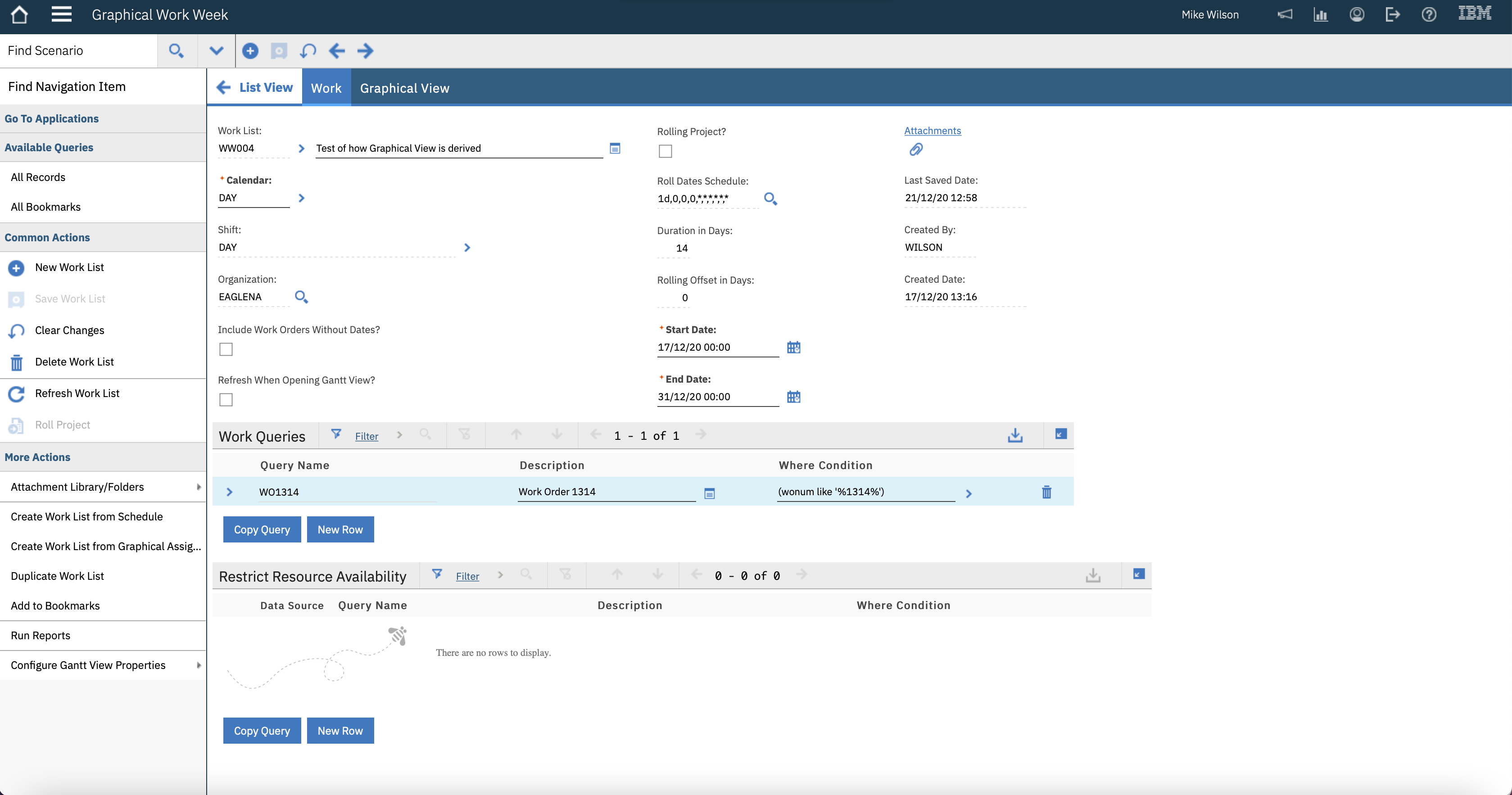 Graphical Work Week – Overview – Maximo Secrets