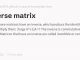 Inverse Matrix