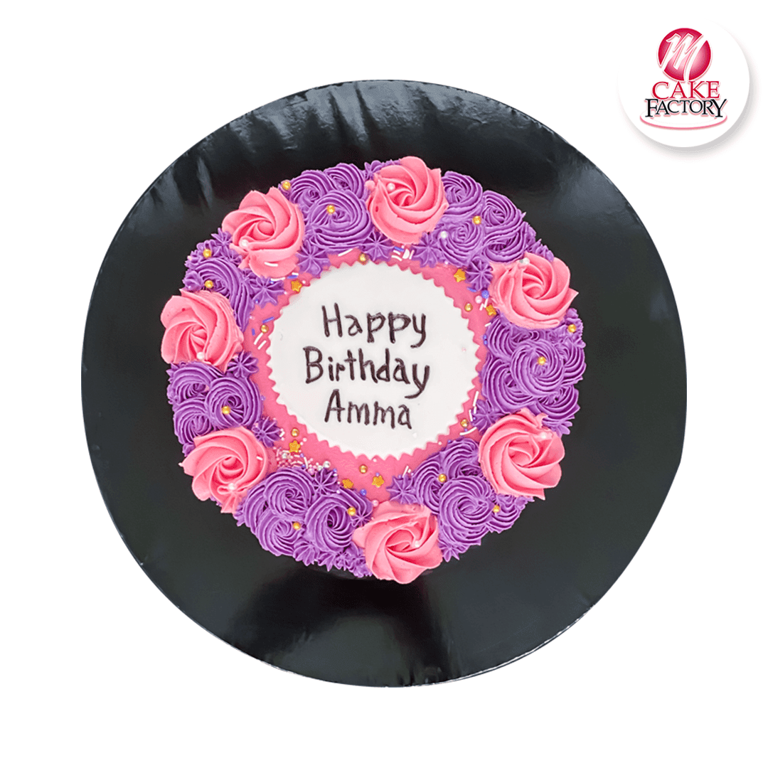 Red & Purple Birthday Cake (1.5kg) | M Cake Factory