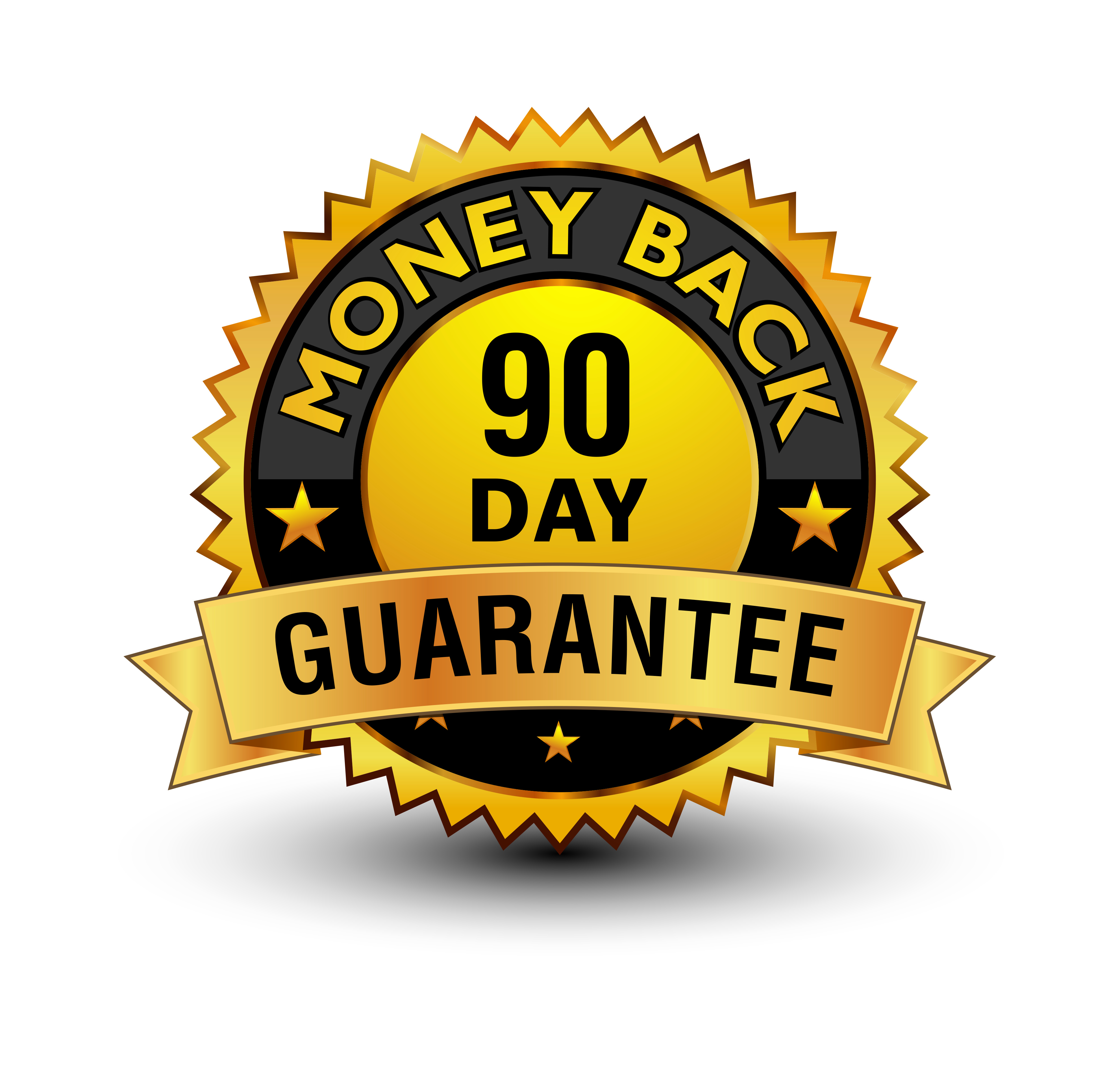 Powerful golden 90 day money back guarantee badge, stamp, seal, | MDR ...