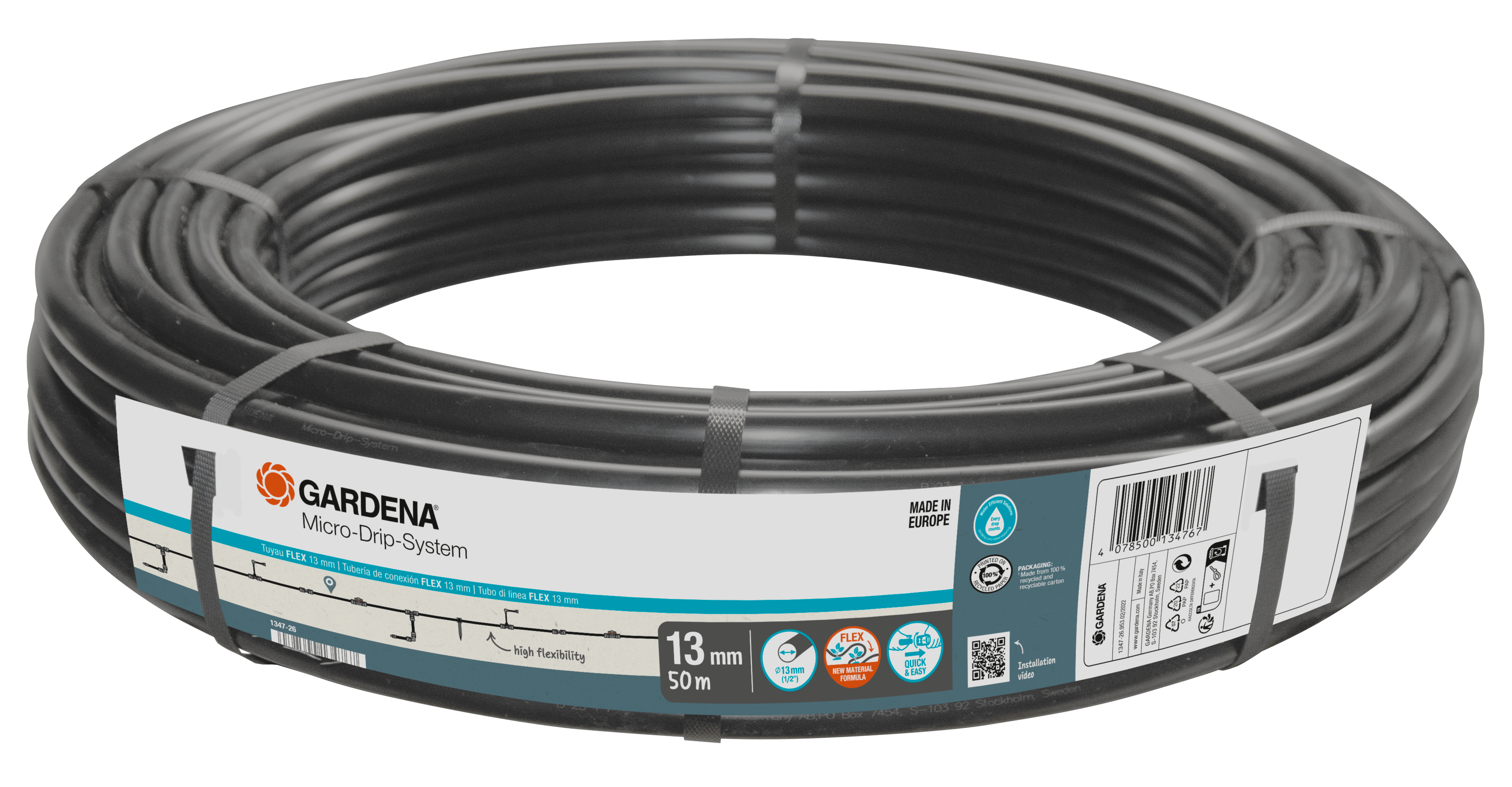 Tuyau Polyéthylène Nu Goutte à Goutte Gardena 1347 26 L 50 M Diam 13 Mm