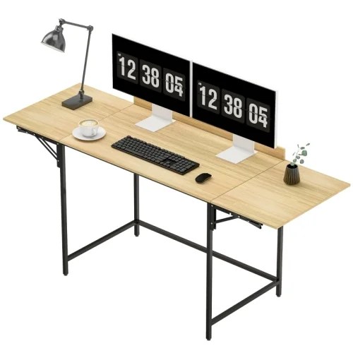 Escritorio Plegable Para Computadora Con 2 Paneles Extensibles Amplio