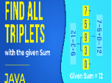 Java Program To Find All Triplets With The Given Sum In The Given Array
