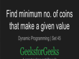 Find Minimum Number Of Coins Using Dynamic Programming