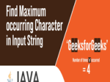 Java Program To Return Maximum Occurring Character In An Input String