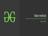 Main Method In Java Programming Language Geeksforgeeks Videos