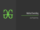 Method Overriding In Java Programming Language Geeksforgeeks Videos