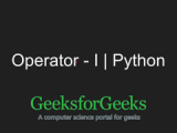 Geeksforgeeks Python Operators Videos