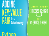 Python Program To Add Key Value Pair To Dictionary Geeksforgeeks Videos