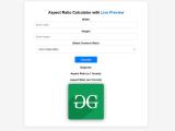 Create Aspect Ratio Calculator Using Html Css And Javascript