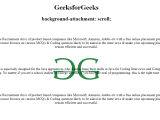 Css Background Attachment Property Geeksforgeeks