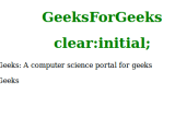 Css Clear Property Geeksforgeeks