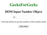 Html Dom Input Number Object Geeksforgeeks