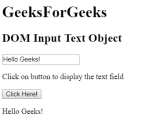 Html Dom Input Text Object Geeksforgeeks