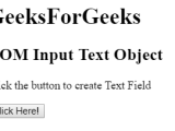 Html Dom Input Text Object Geeksforgeeks