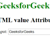 Html Value Attribute Geeksforgeeks