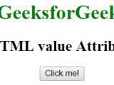 Html Value Attribute Geeksforgeeks