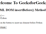 Html Dom Insertbefore Method Geeksforgeeks