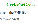 Javascript Json Php Geeksforgeeks