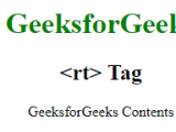 Html5 Rt Tag Geeksforgeeks