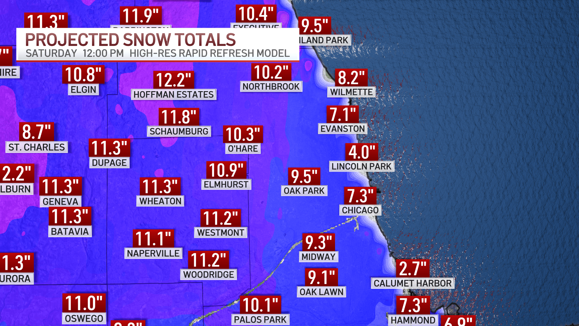 Chicago Area Snowfall Projections Evolve As Winter Storm Nears Nbc