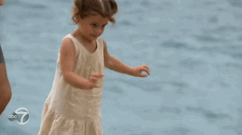 New trending GIF tagged baby beach running abc… | Trending Gifs