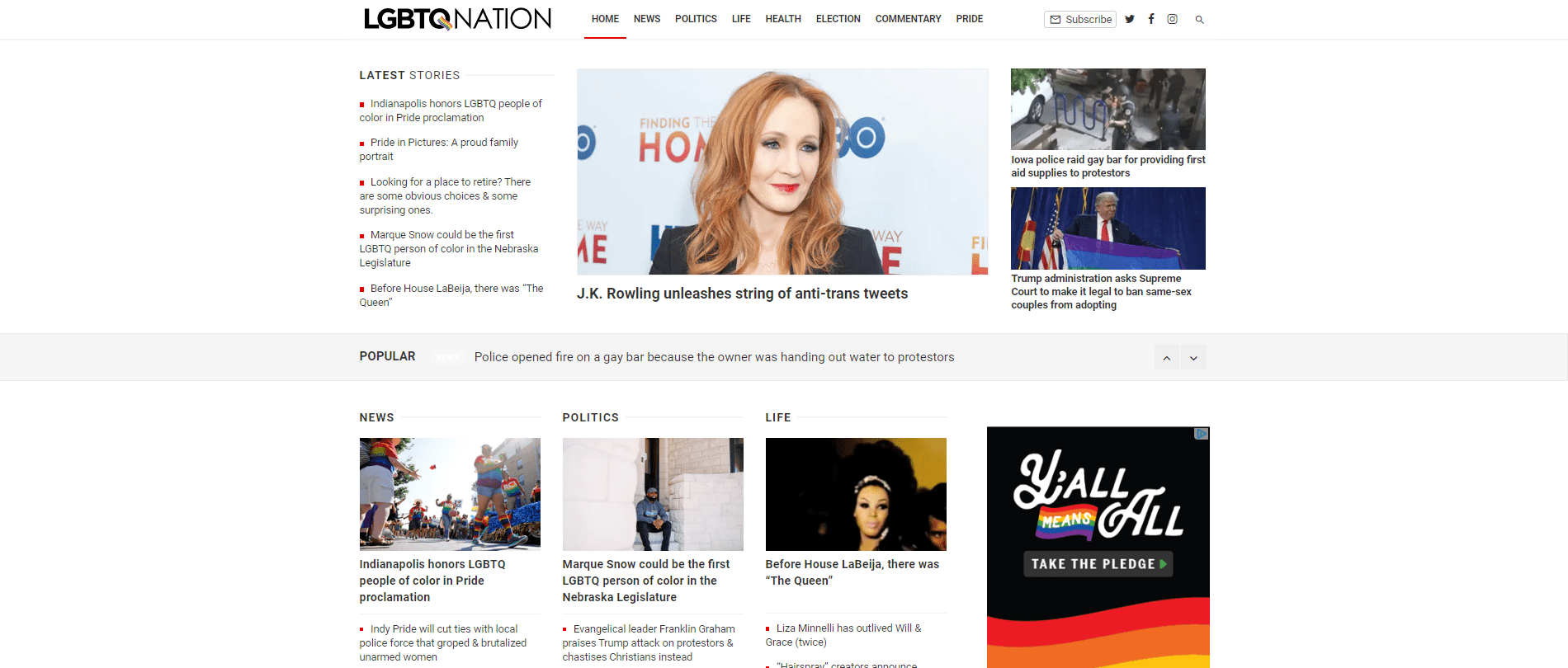 7 LGBTQ+ news sites using their platforms to show solidarity | Beyond ...