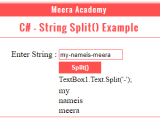String Split Method In C