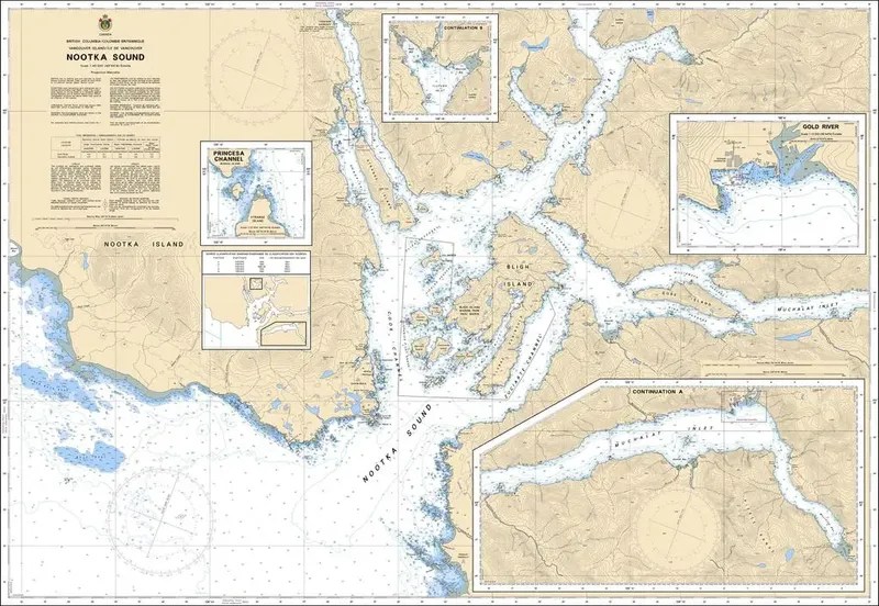 Canadian Chart 3675 Nootka Sound Metsker Maps