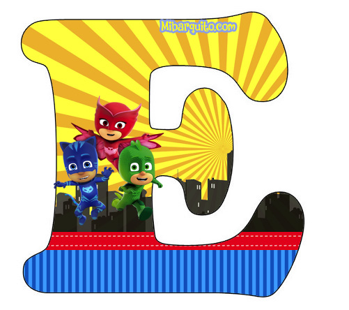 Pj Masks o Héroes en Pijamas, Letras Abecedario para descargar | Mi ...