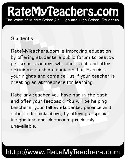 RateMyTeachers | Michael Hussey Blog