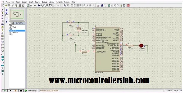 Led Blinking With Pic16f877a Microcontroller 5086
