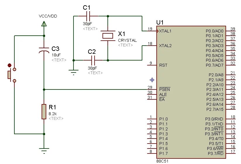 Circuit Diagram Of 8052 Microcontroller