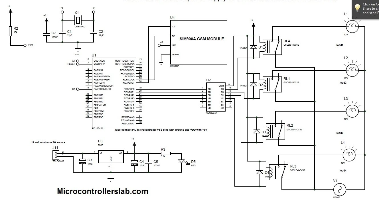 Circuit Diagram For Microcontroller Based Projects - Circuit Diagram